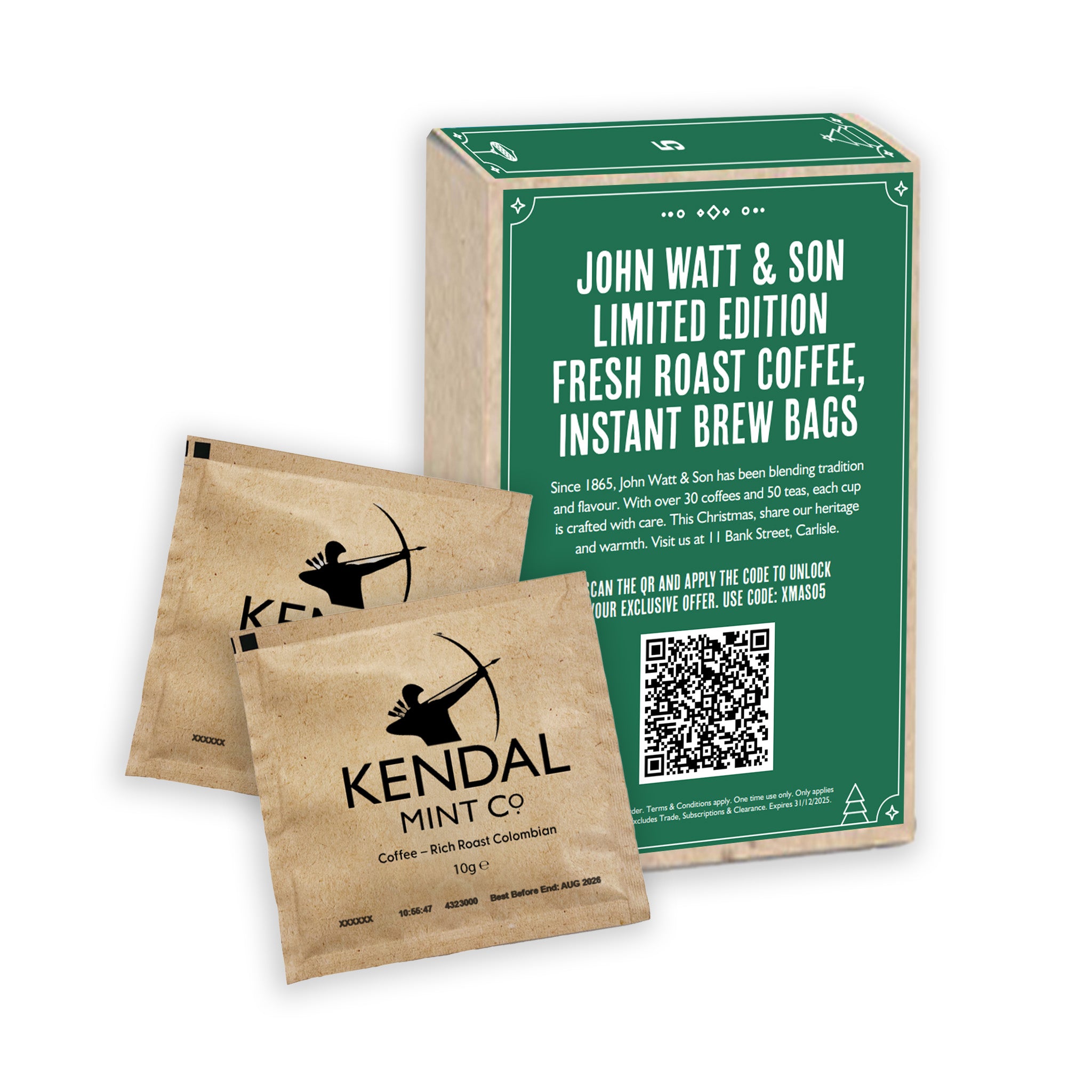Coffee Instant Brew Bags - Ground Dark Roast Colombian – Kendal Mint Co®